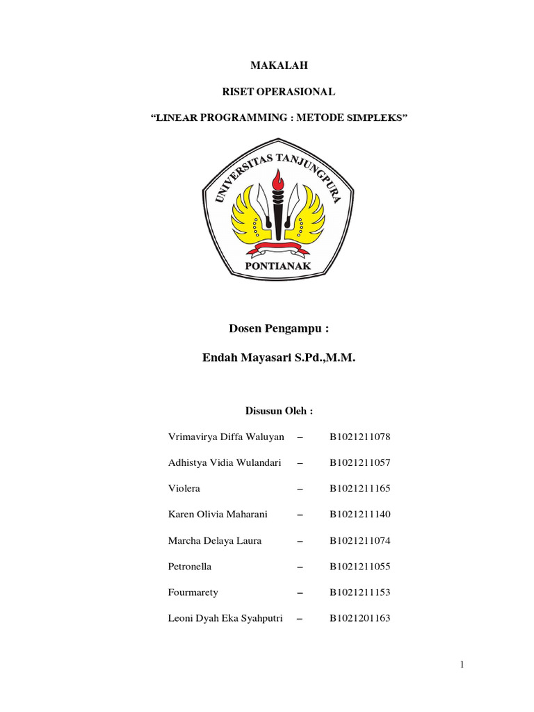 Kelompok 3 - Makalah LP Metode Simpleks | PDF