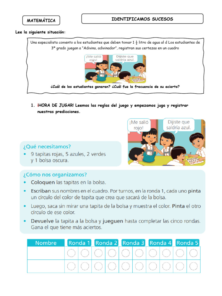 Ficha de Matematica - Sucesos | PDF