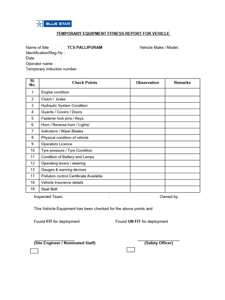 Temporary Vehicle Inspection | PDF
