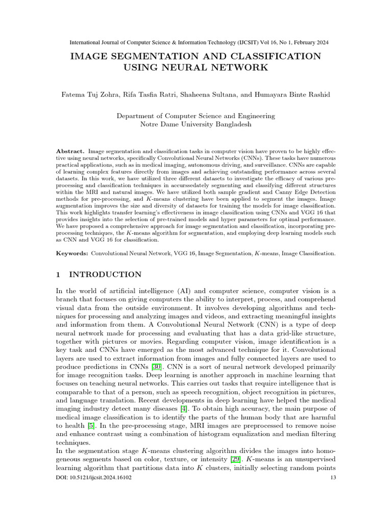 Image Segmentation and Classification using Neural Network | PDF | Deep Learning | Artificial ...