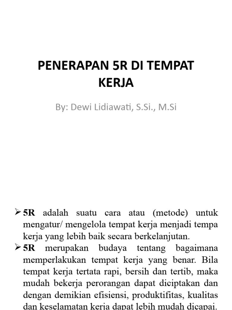 Penerapan 5r Di Tempat Kerja | PDF