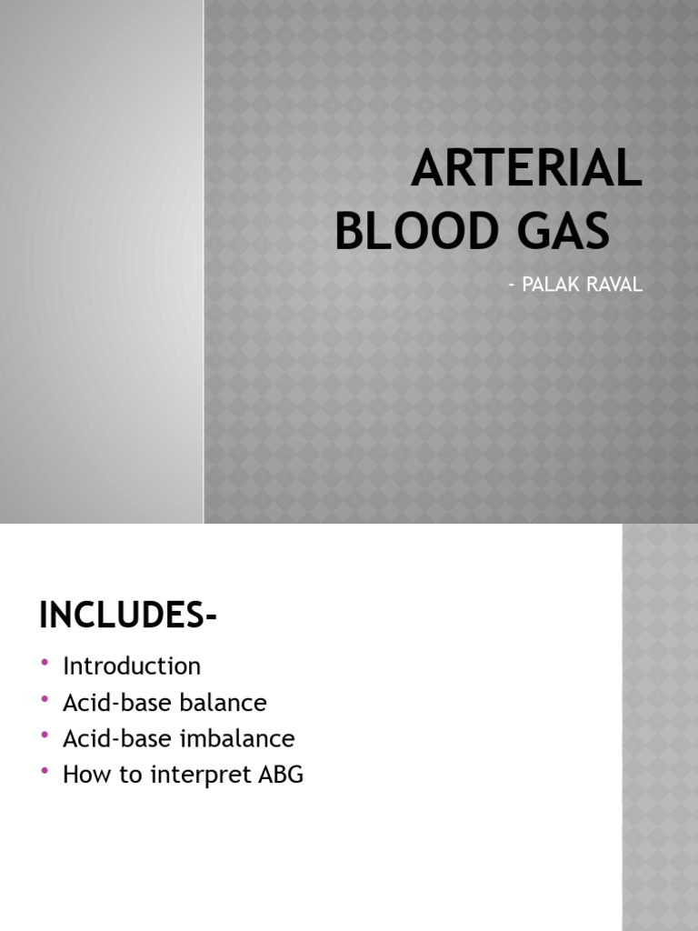 Arterial Blood Gas | PDF | Acid | Respiratory System