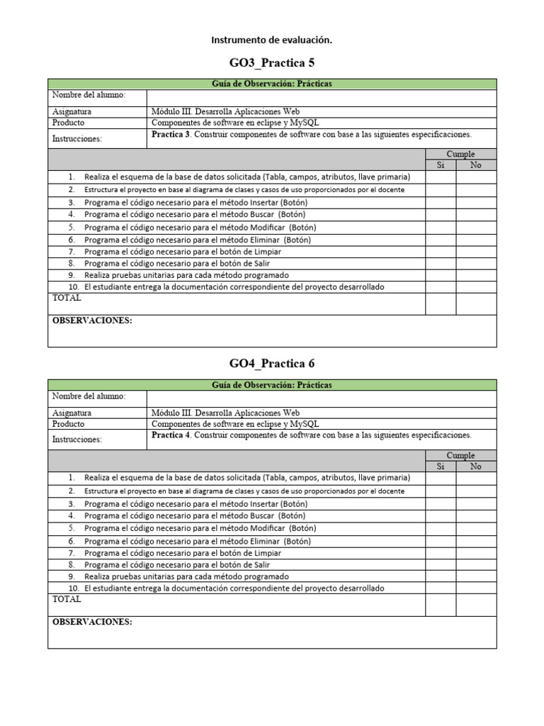 Instrumento de Evaluación EC0160 - Practica 5-6 | PDF | Software | Mi sql