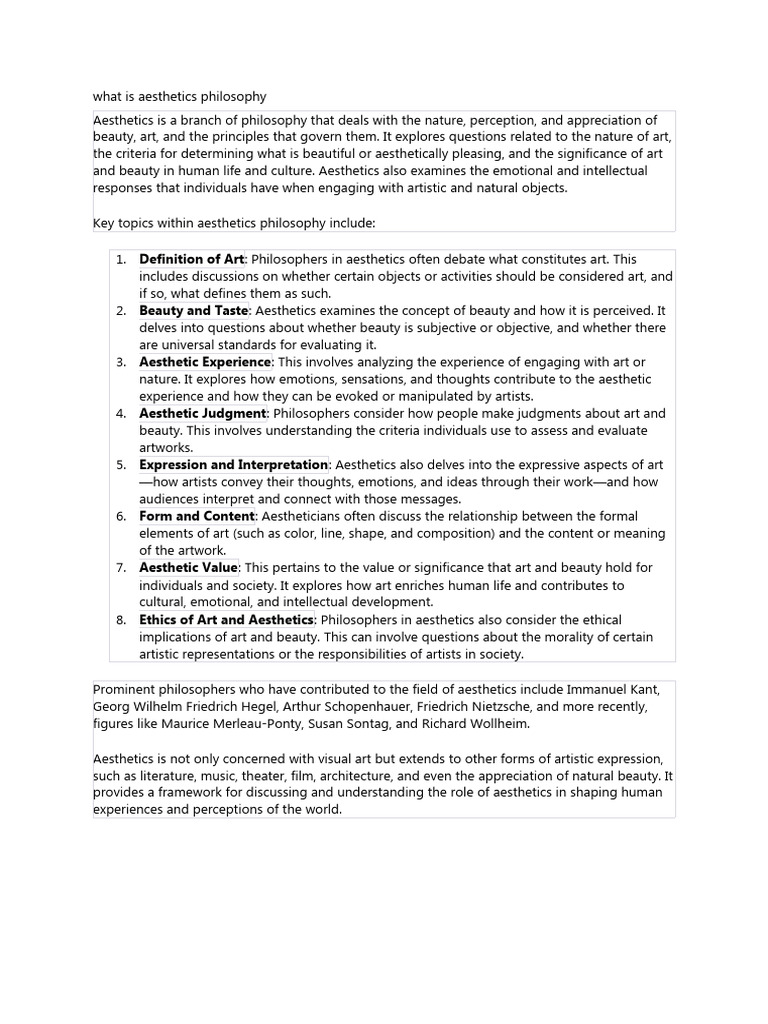 What Is Aesthetics Philosophy Pdf Aesthetics Beauty