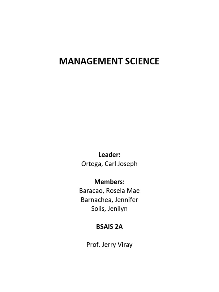 Management Science | PDF | Theoretical Computer Science | Applied Mathematics