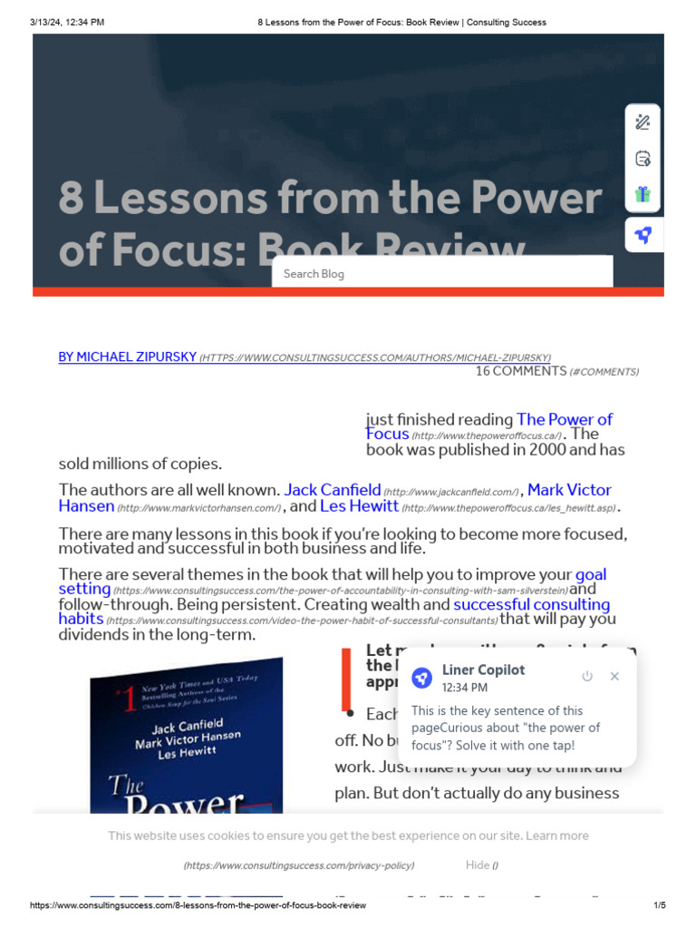 8 Lessons From The Power of Focus - Book Review - Consulting Success | PDF