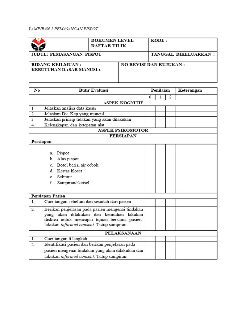 Panduan Pemasangan Pispot | PDF