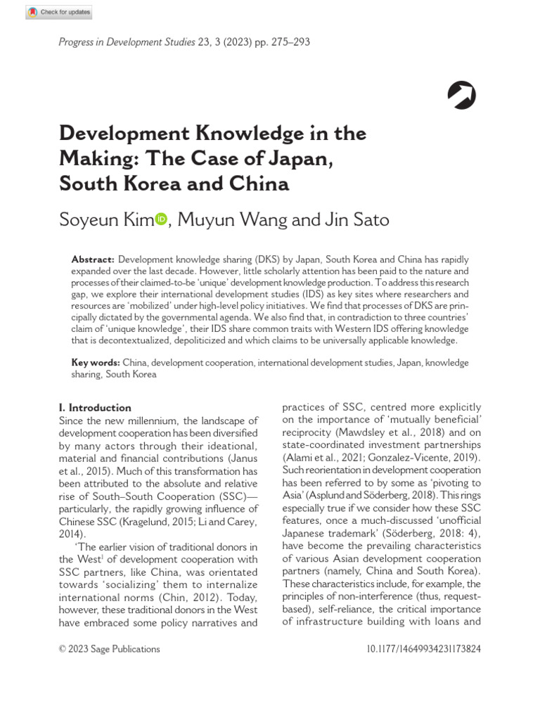 Week 3 Development Knowledge in the Making_The Case of Japan, South ...