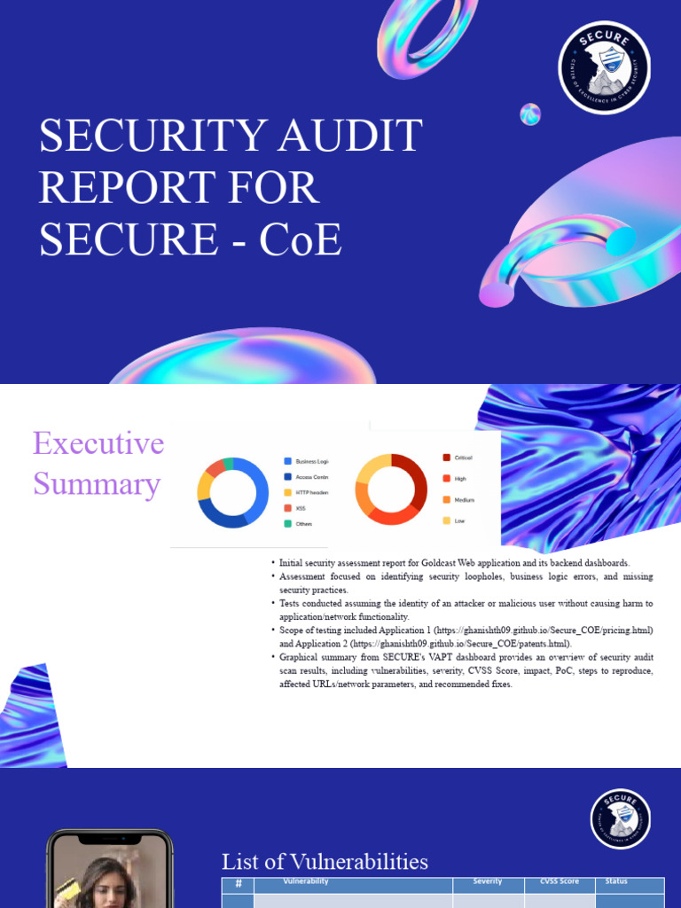 Security Audit Report for Secure - Coe Ppt (Wecompress.com) (1) | PDF