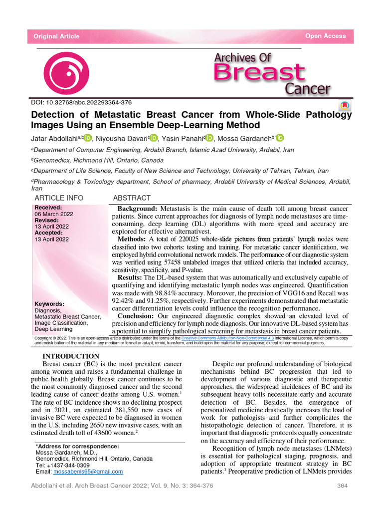 Histoapathological Imaging Using Deep Learning | PDF | Receiver Operating Characteristic | Deep ...