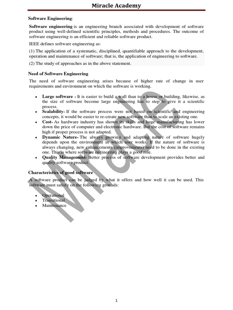Unit I & II | PDF | Software Development Process | Conceptual Model
