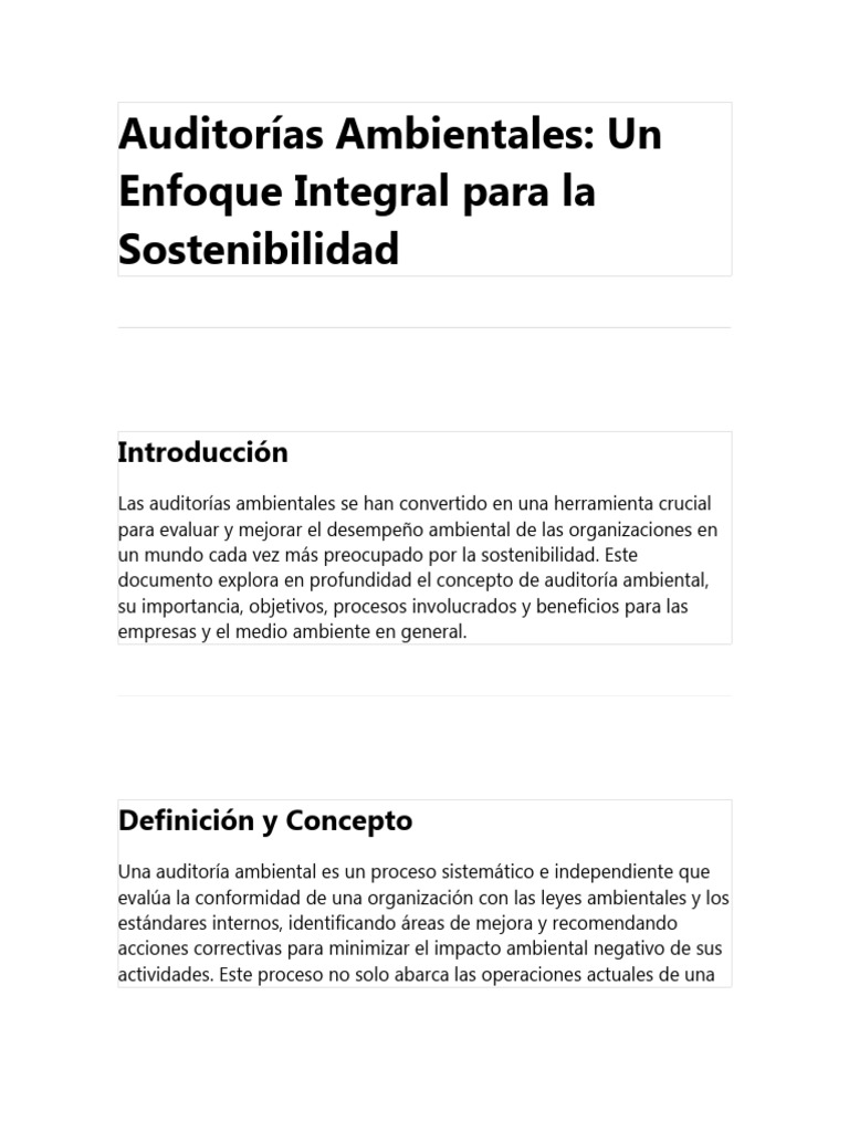 Auditorías Ambientales | PDF | Entorno natural | Sustentabilidad