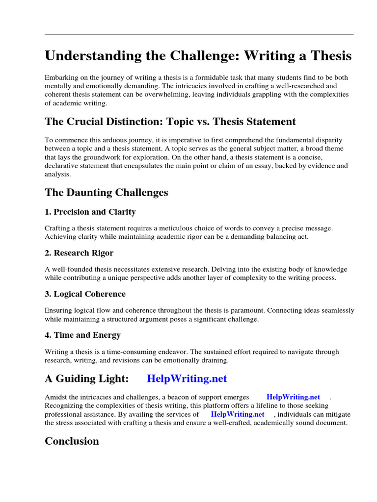 Thesis Writing Challenges Explained | PDF | Essays | Paradigm