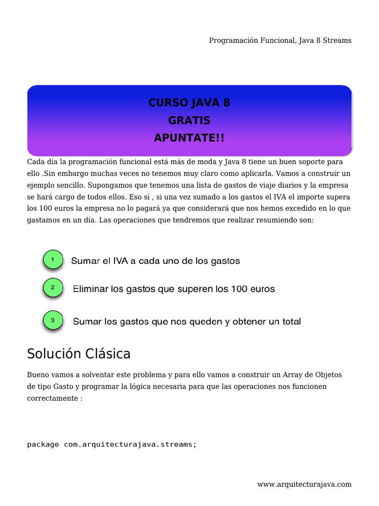Programación Funcional, Java 8 Streams | Descargar gratis PDF | Java (lenguaje de programación ...