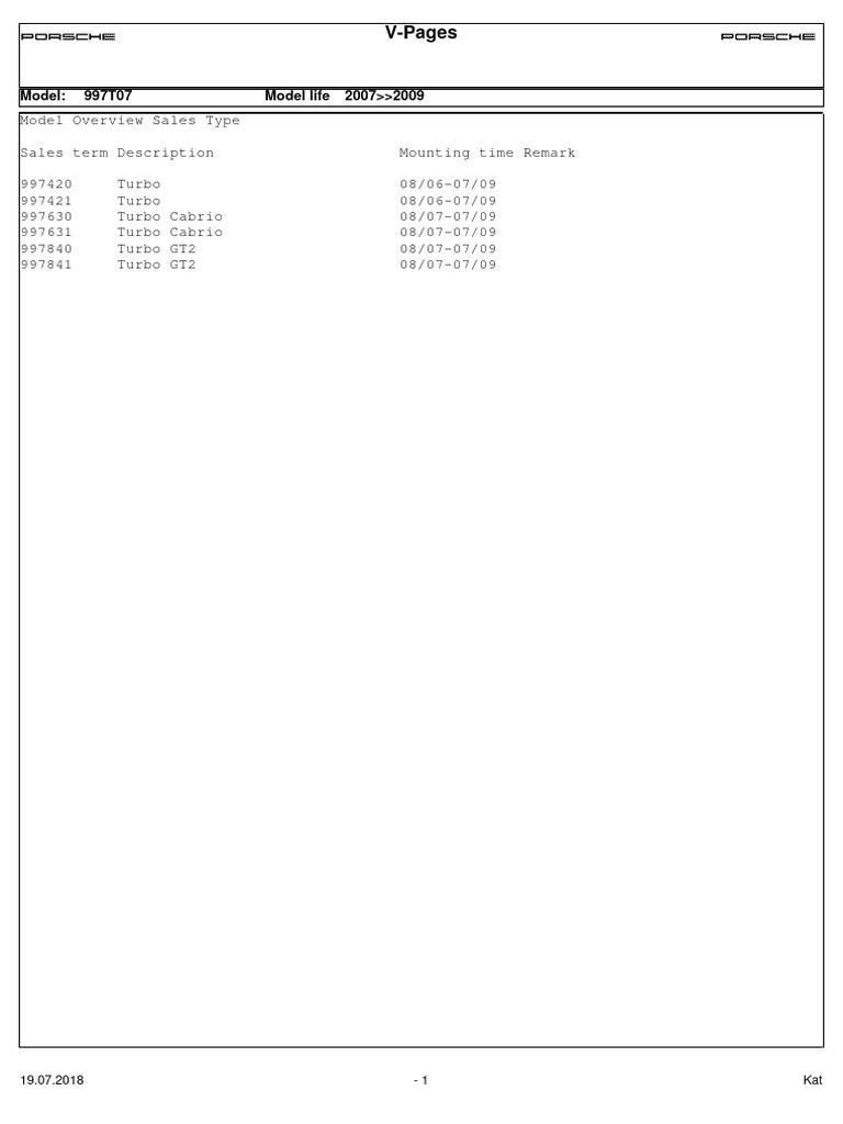 911 Turbo (997), 2007 - 2009 | PDF | Manufactured Goods | Transport