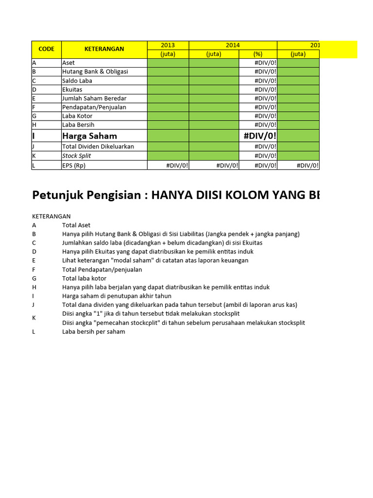 Template Idr - 2021 | PDF