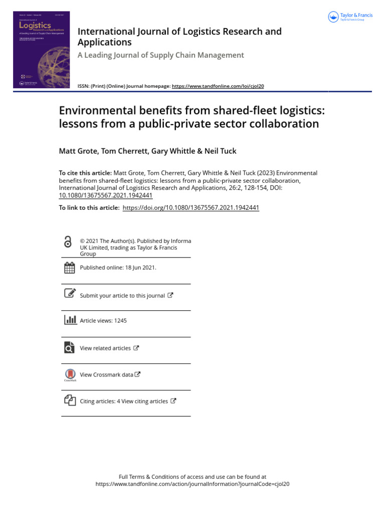 Environmental benefits from shared-fleet logistics lessons from a public-private sector ...