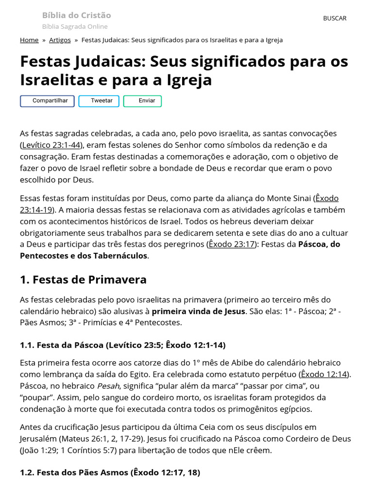 Festas Judaicas_ Seus significados para os Israelitas e para a Igreja ...