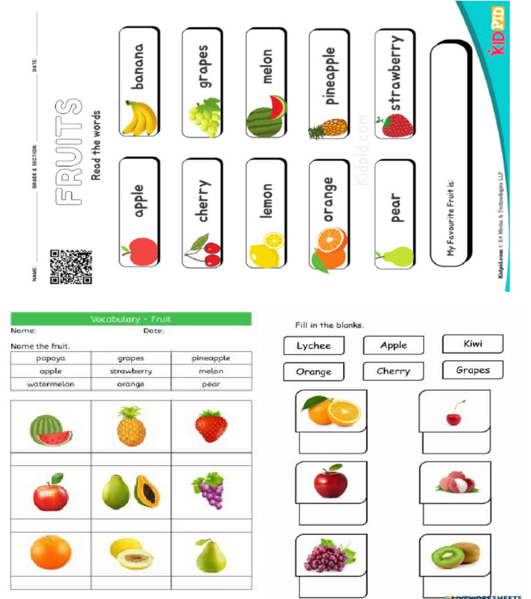 Year 4 Spell The Words FRUITS | PDF