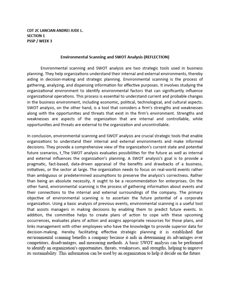 2C Lancian Ajl Sec1 WK 3 | PDF | Swot Analysis | Information