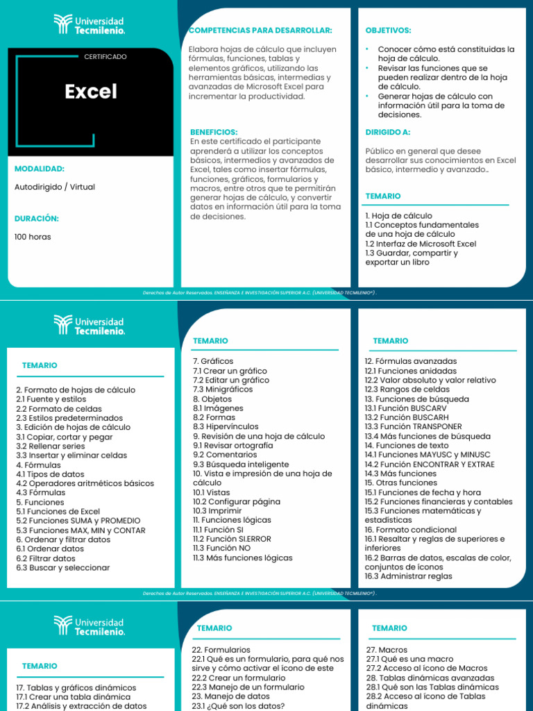 Programa de Excel Completo | PDF | Hoja de cálculo | Microsoft Excel