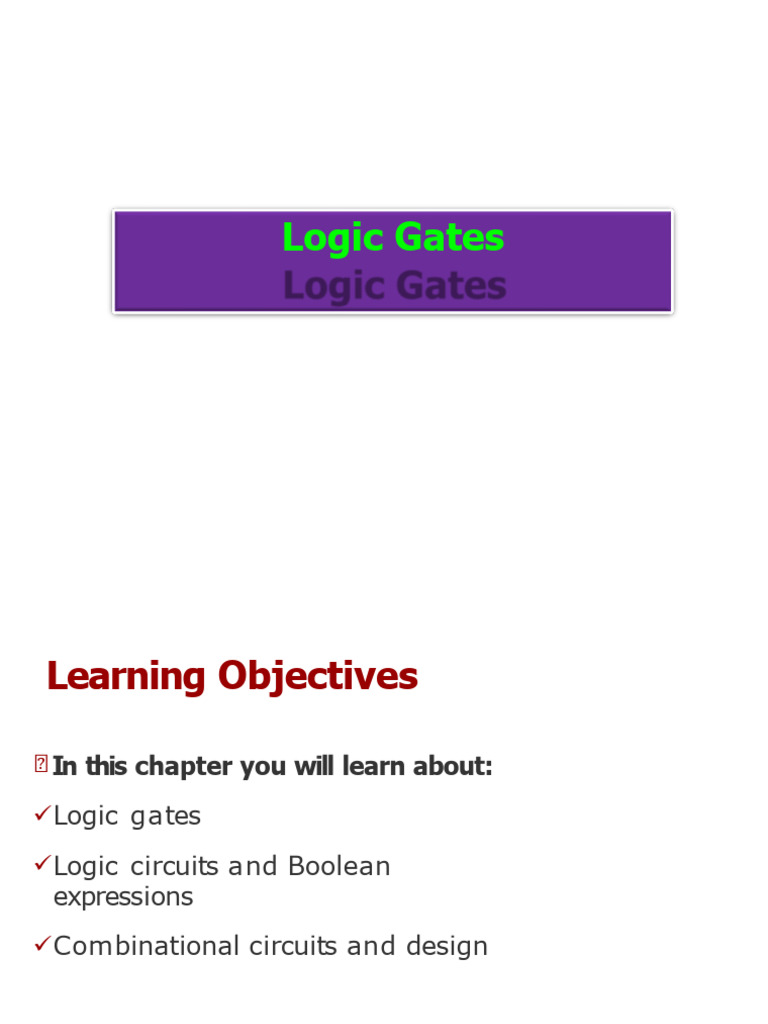 Digital Electronics - Digital Logic Gates Mte-403 | PDF | Logic Gate ...
