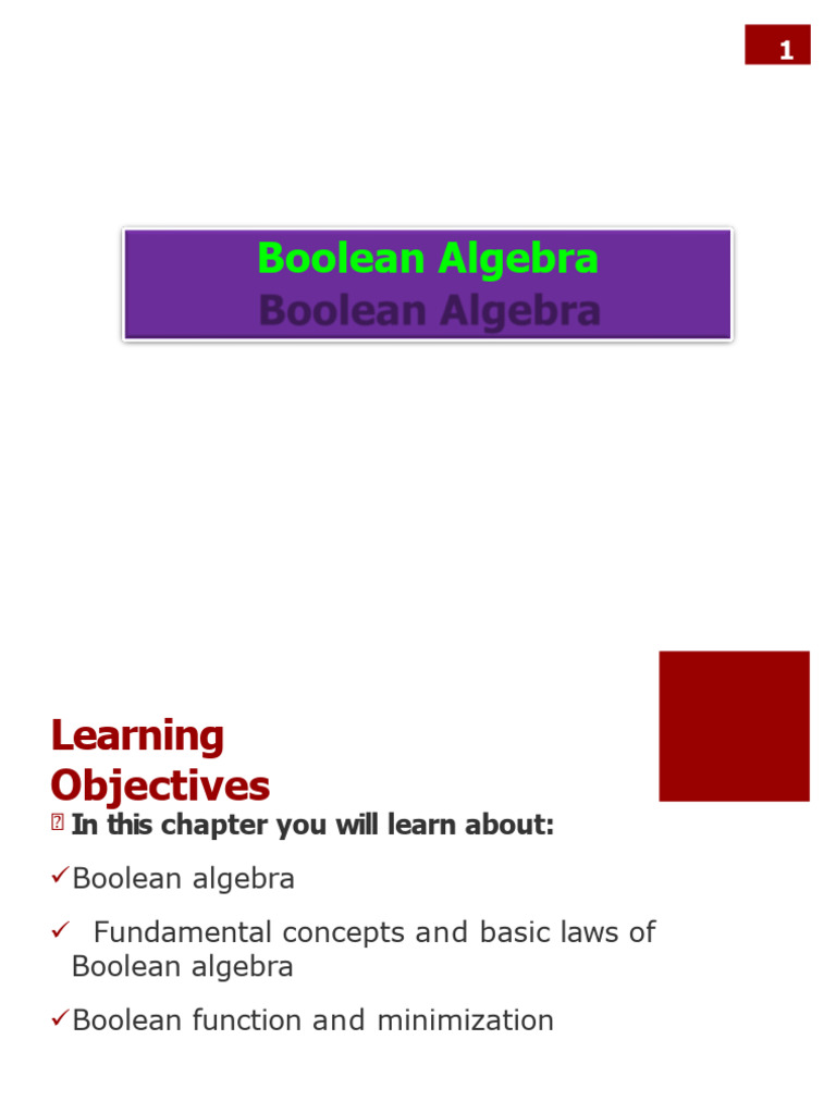 Digital Electronics 5 Boolean Algebra Pdf Boolean Algebra Teaching Mathematics