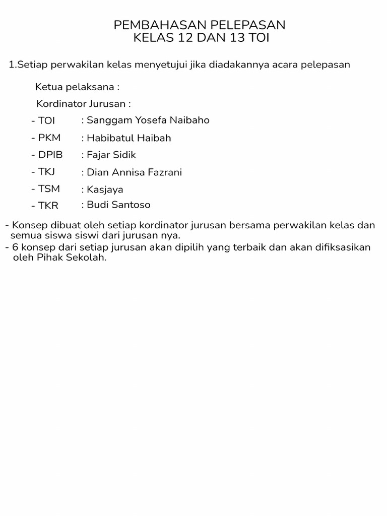 Notulensi Pelepasan Kelas 12 & 13 | PDF Notulensi Pelepasan Kelas 12 & 13 | PDF