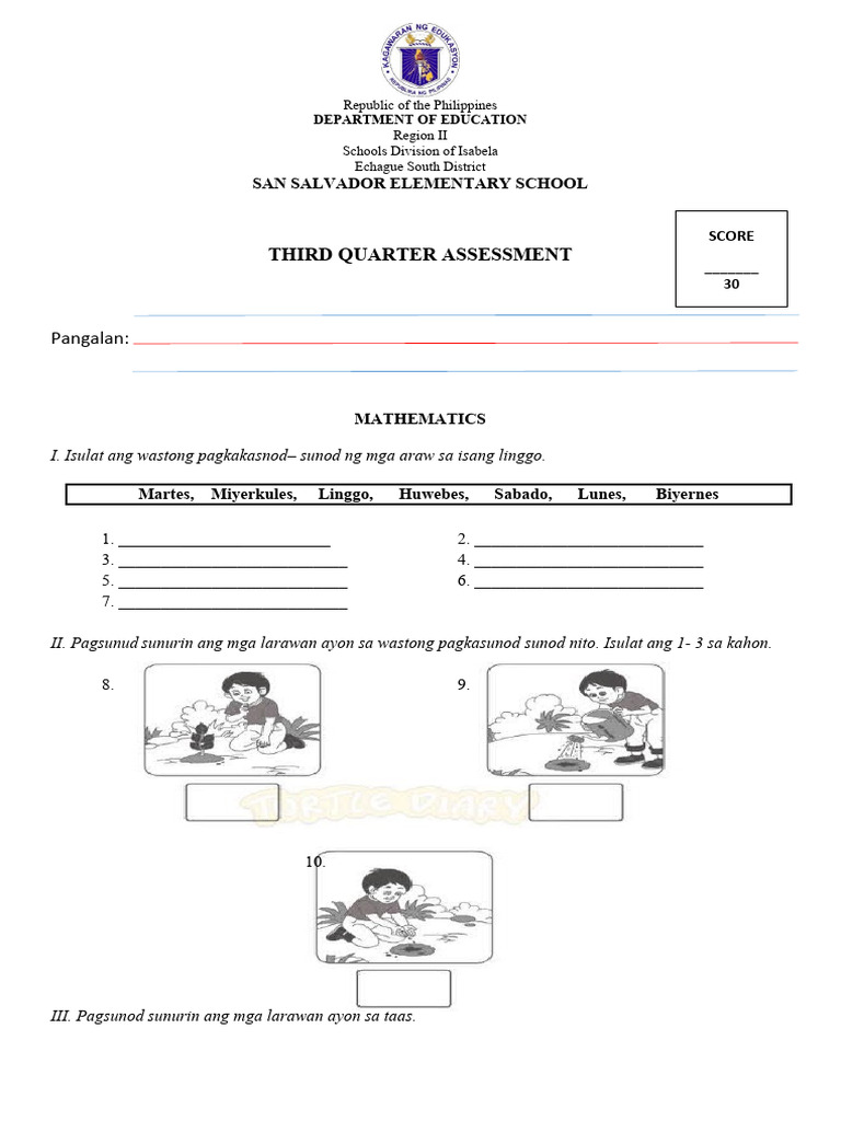 Third Quarter Assessment With Tos | PDF