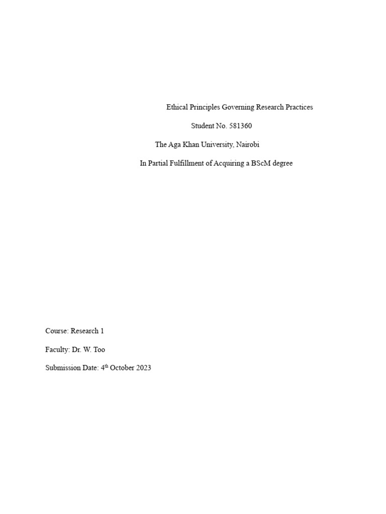 Ethical Guidelines of Research | PDF | Informed Consent | Institutional Review Board