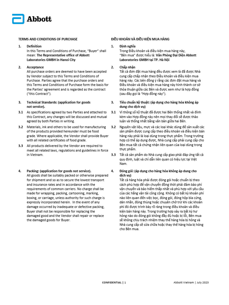 Confidential - : Abbott Vietnam - July 2023 | PDF