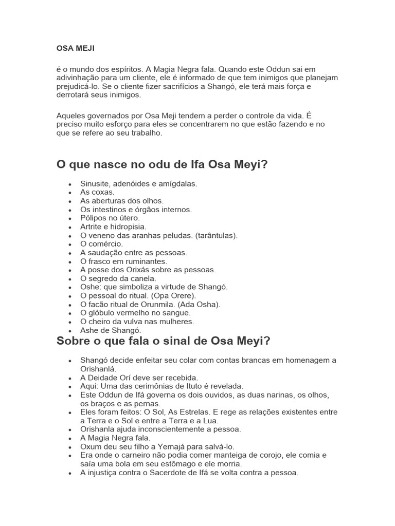 Osa Meji | PDF | Sacrifício | Bode