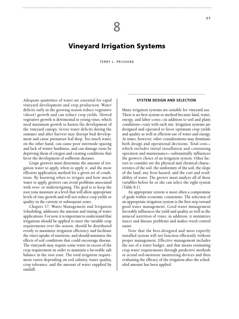 Vineyad Irrigation Systems | PDF | Irrigation | Soil