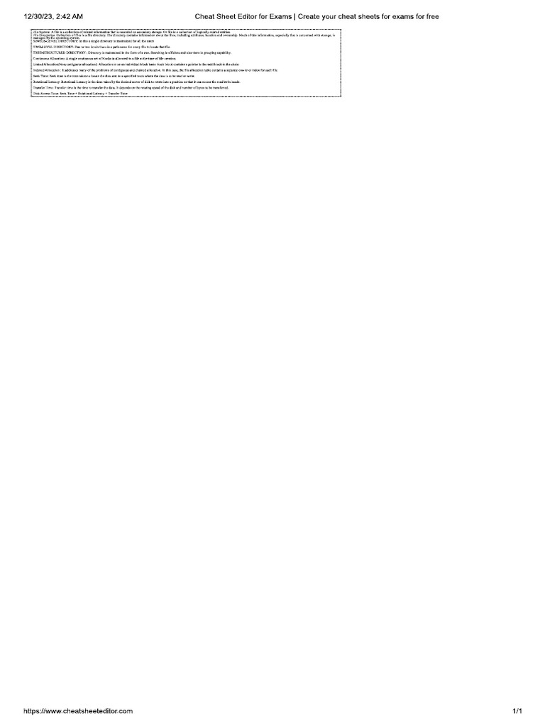 Cheetsheet Os3 | PDF