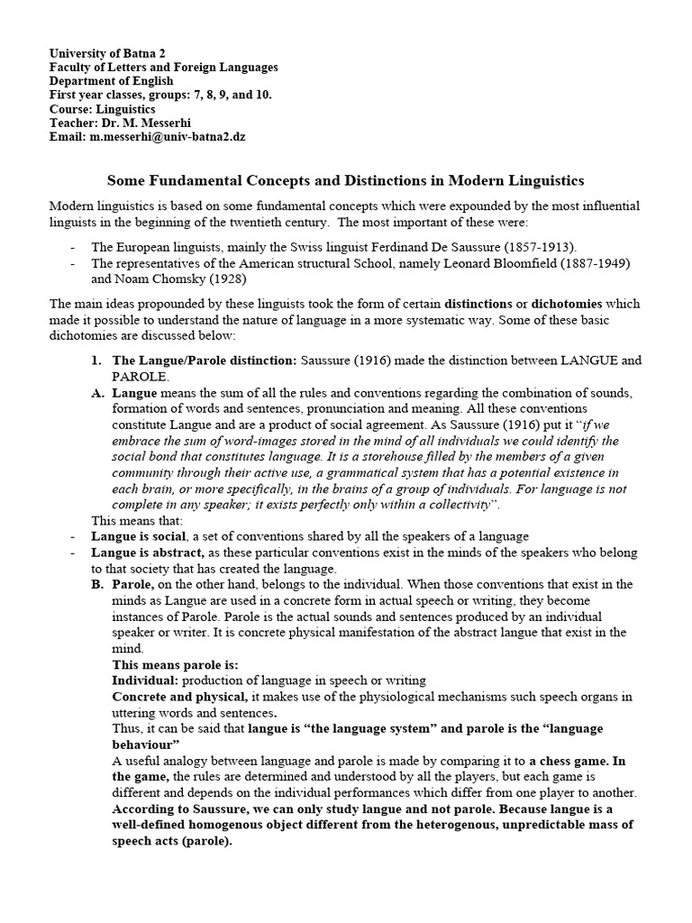 Basic Concepts | PDF | Linguistics | Cognitive Science