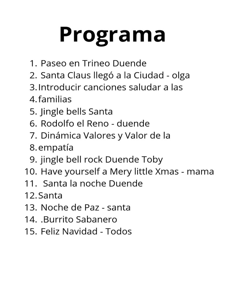 Programa | PDF | Navidad