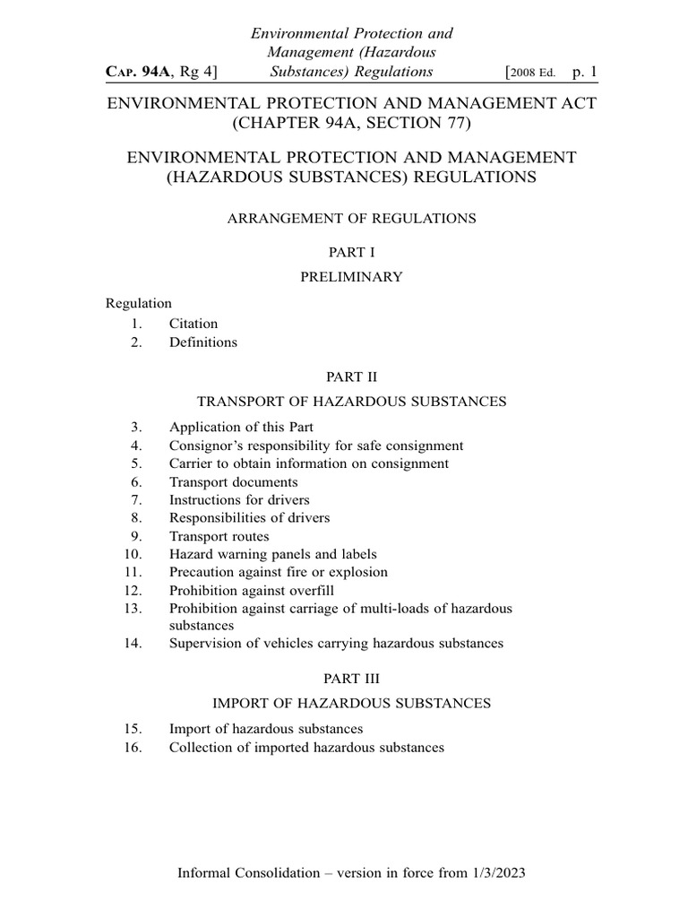 Environmental Protection and Management (Hazardous | PDF | Dangerous ...