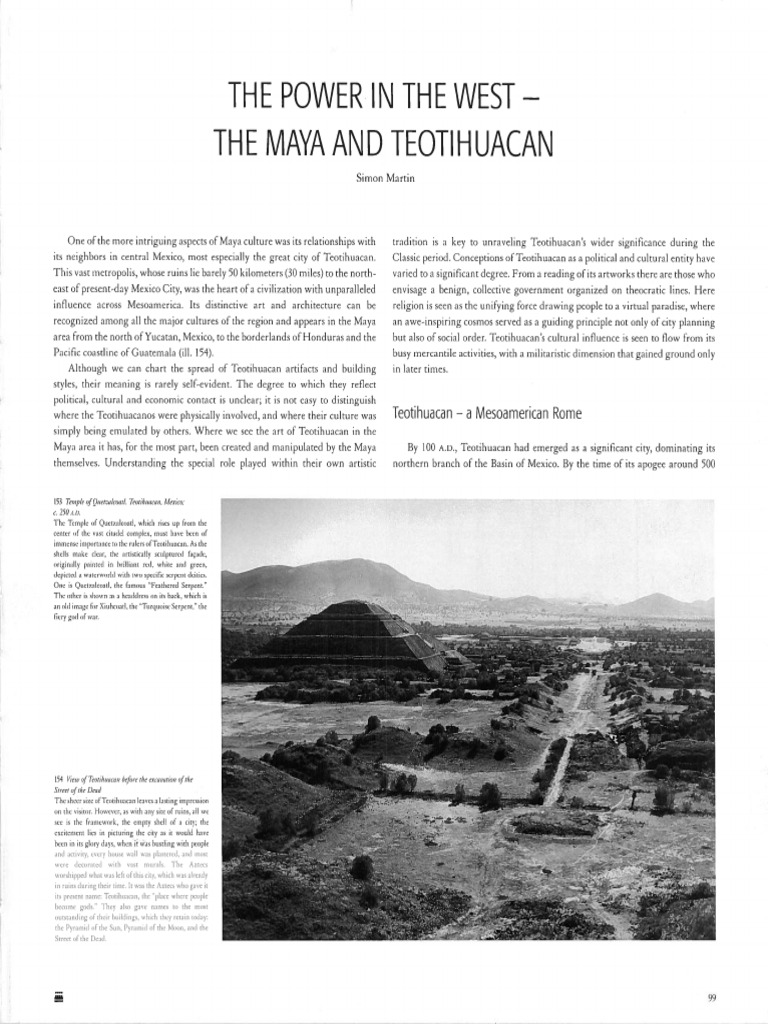 The Power in The West-The Maya and Teotihuacan | PDF