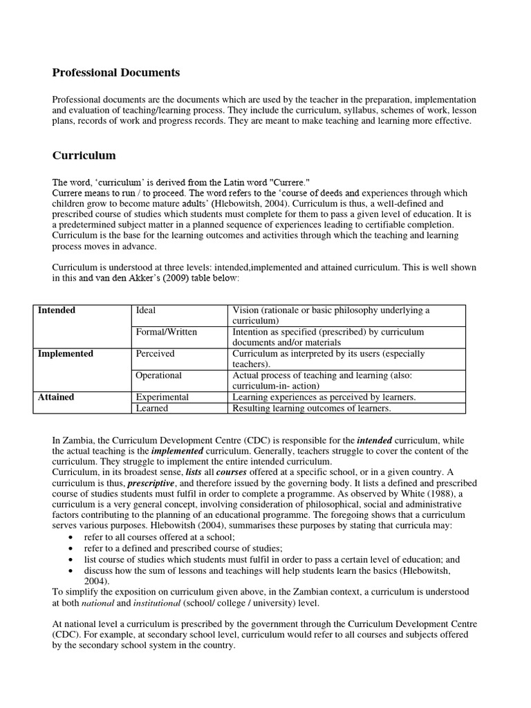 Essential Professional Documents for Teachers | PDF
