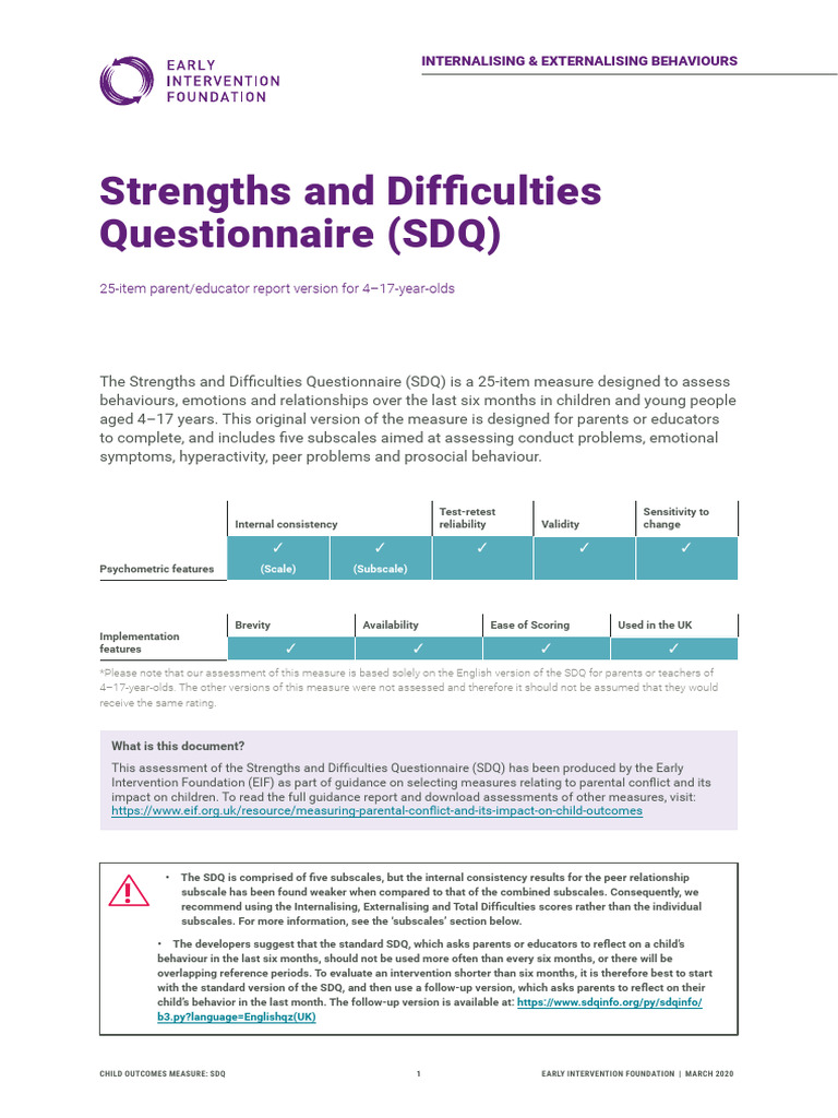 Measure Report Child SDQ | PDF | Attention Deficit Hyperactivity ...