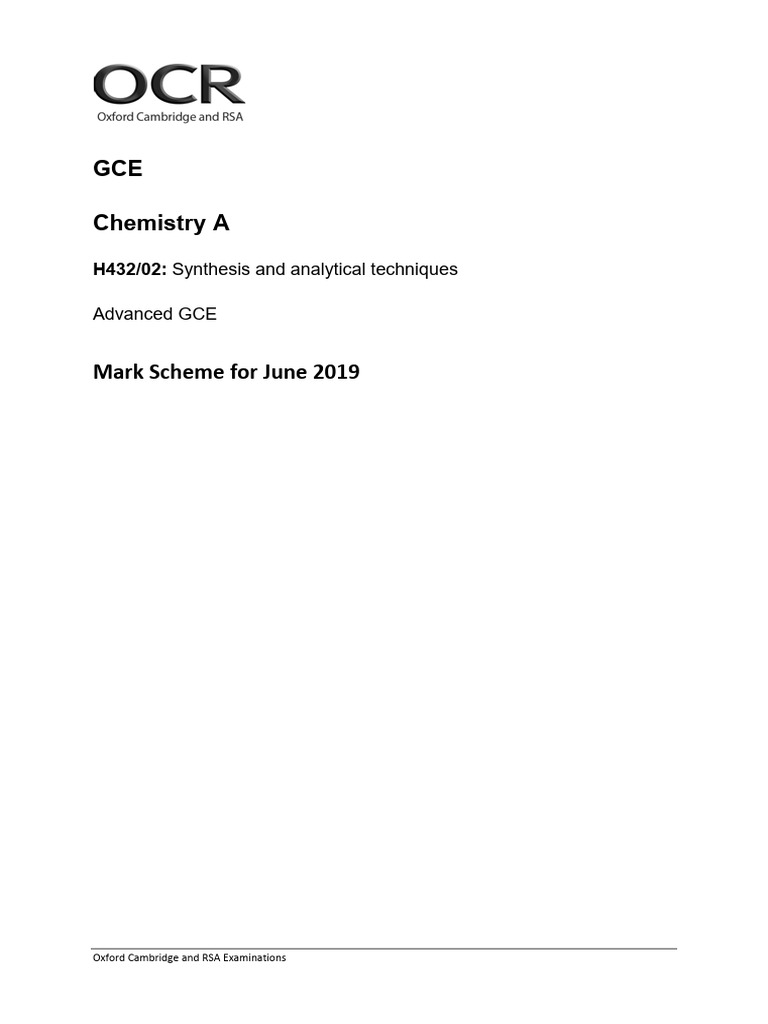 Mark Scheme Synthesis and Analytical Techniques | PDF | Isomer | Chemistry