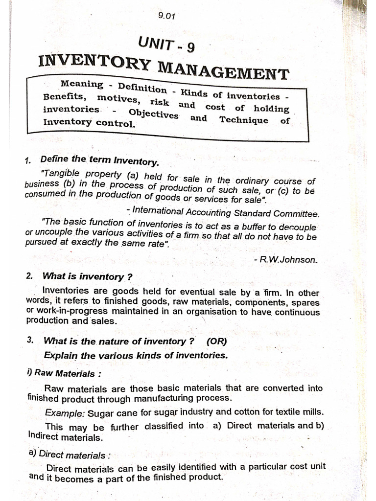 Inventory Management Theory & Sums | PDF