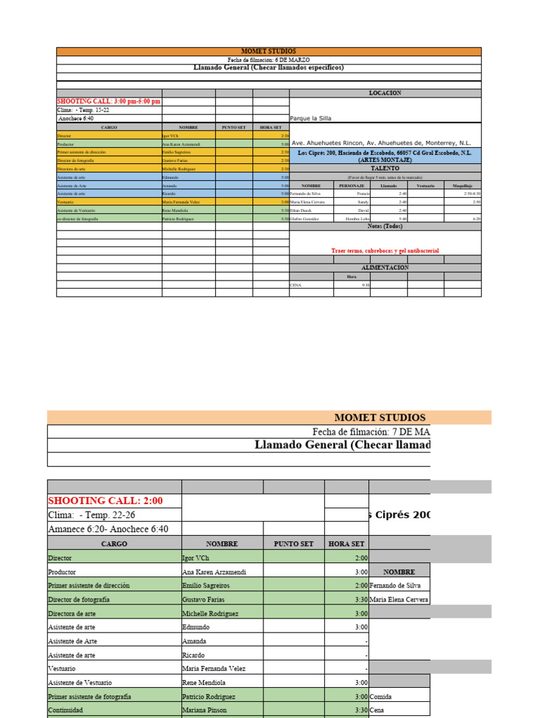 Hojas de Llamado. | PDF