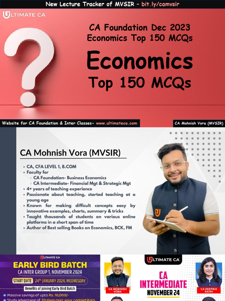 Eco Top 150 Mcqs Mvsir | PDF | Elasticity (Economics) | Demand