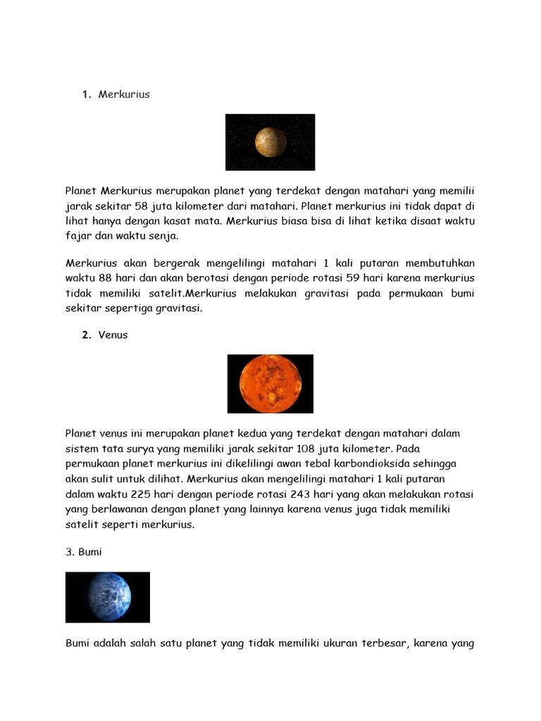 Periode Rotasi dan Revolusi Planet Merkurius | PDF