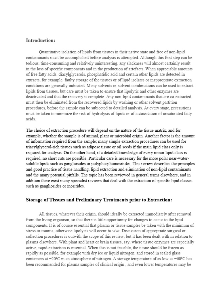 Lipid Extraction | PDF | Solvent | Solubility Lipid Extraction | PDF | Solvent | Solubility
