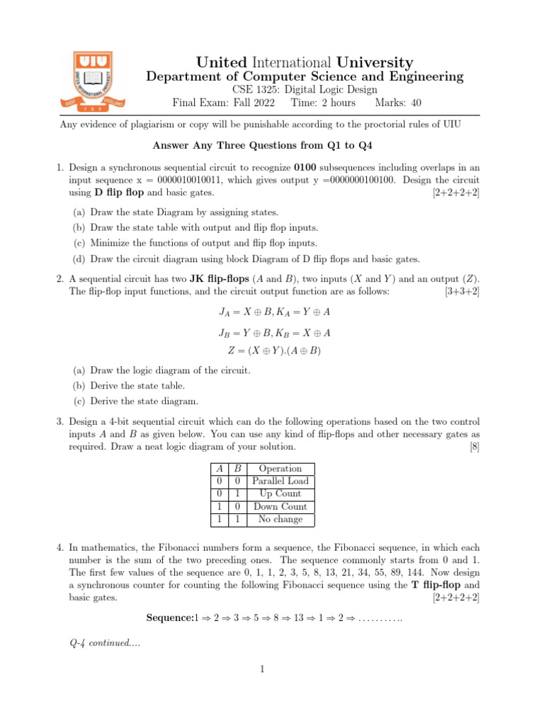 DLD - Question - Final 2022 | PDF | Logic Gate | Digital Electronics