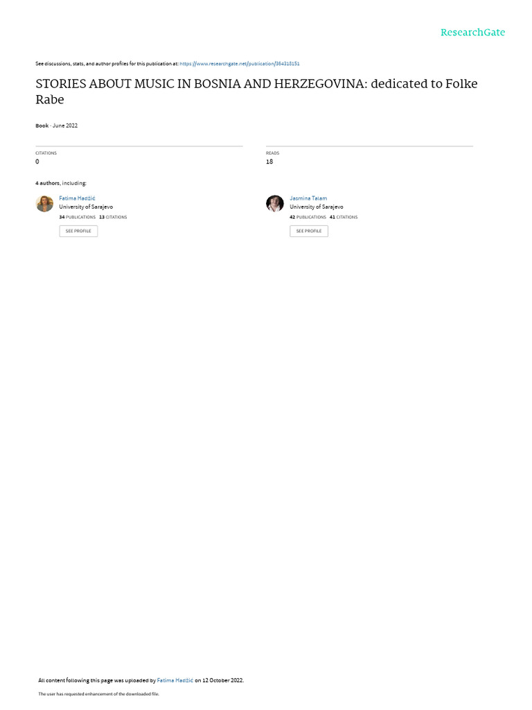 Bosnian Music Stories: Folke Rabe Tribute | PDF | Folklore | Bosnia And ...