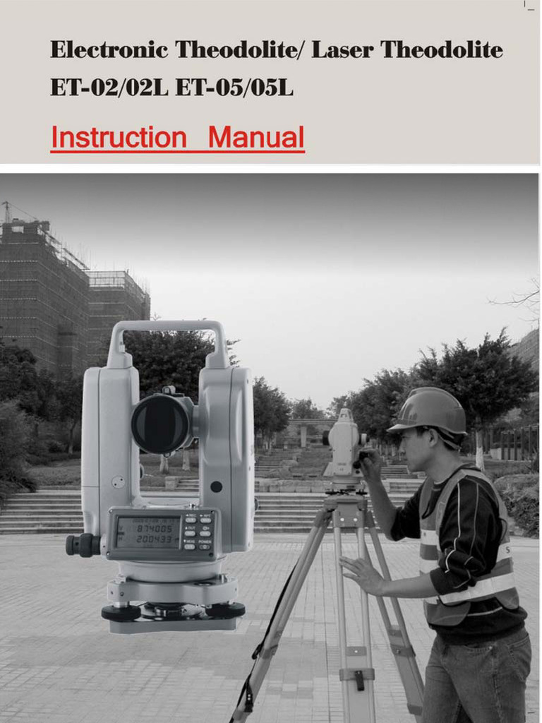 Electronic Theodolite User Manual | PDF | Rechargeable Battery | Surveying