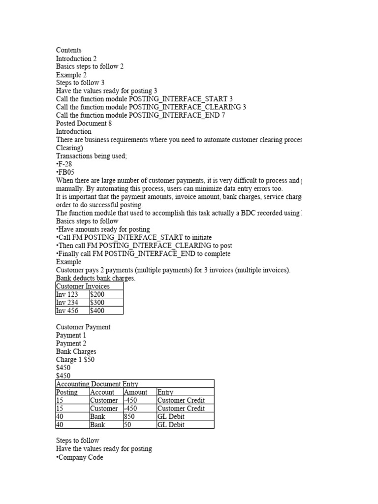 PDF Automate Posting With Clearing F 28 fb05 - Compress | PDF | Payments | Invoice